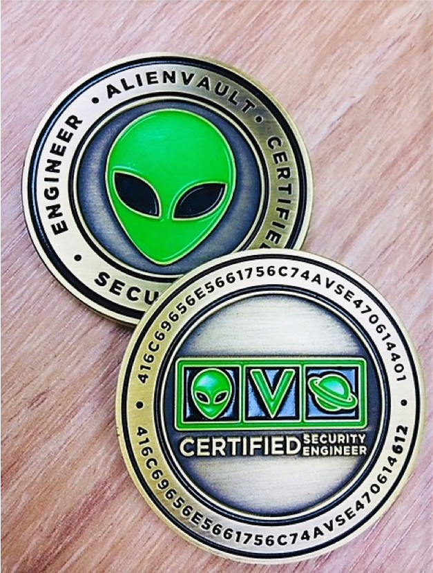New! AlienVault USM Anywhere Challenge Coin: What | LevelBlue