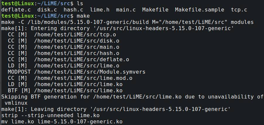 Creating Memory Dumps Using Lime And Using Levelblue