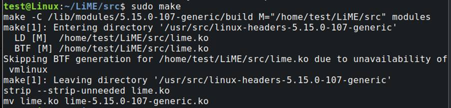 Creating memory dumps using LiME and using | LevelBlue