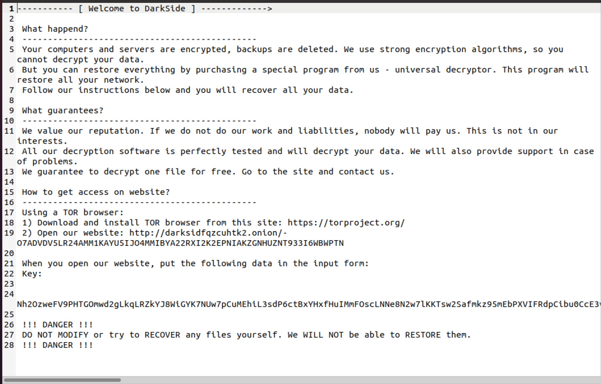 Darkside RaaS in Linux version | LevelBlue